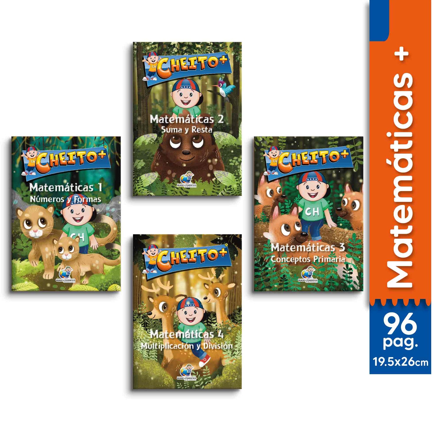 Kit Cheito + Matemáticas – 4 Libros de Matemáticas para Niños | Cheito